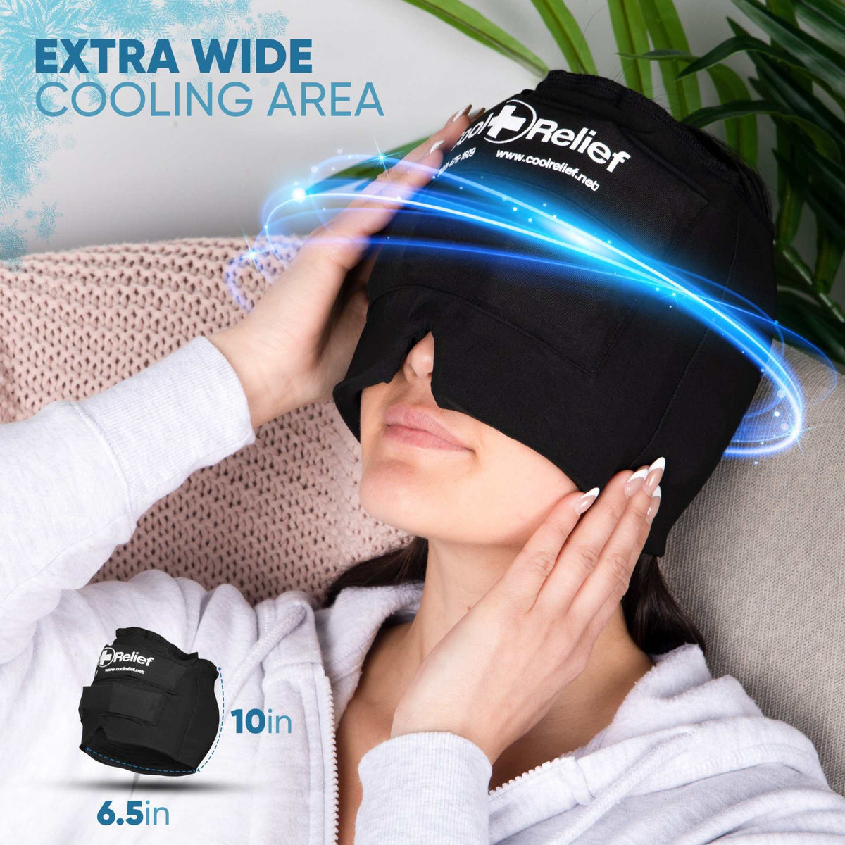 Cool Relief Soft Gel Migraine Ice Head Wrap Cap, Ice Pack for Headache